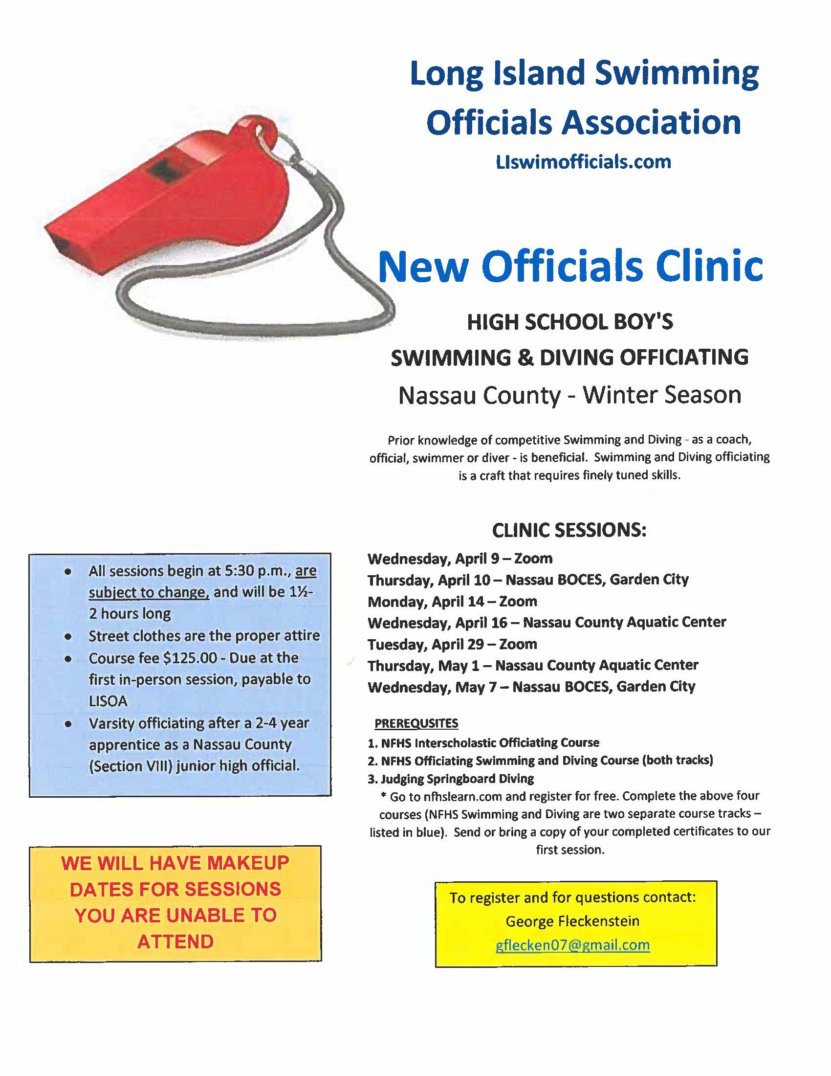 Boys swimming officiating clinic scheduled for April 2025! - Section ...